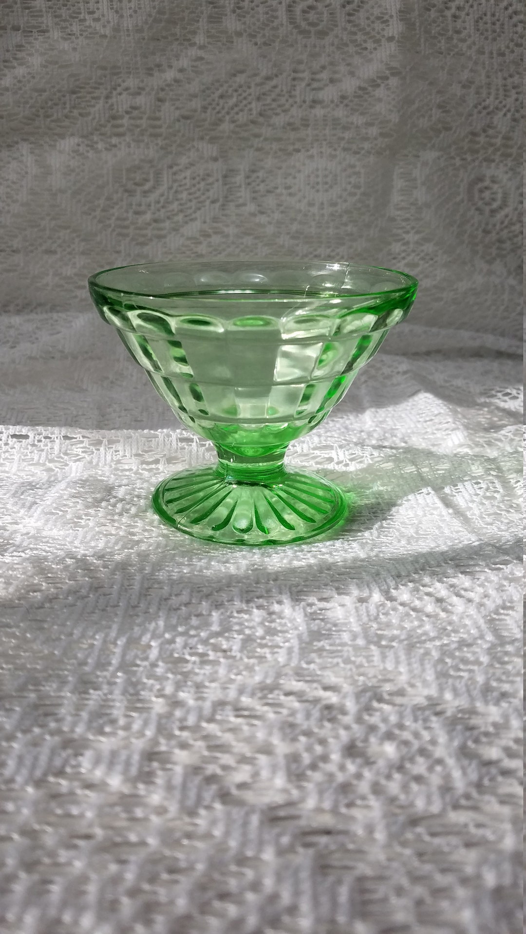 6 Vintage Green Depression Sherbets - Etsy UK