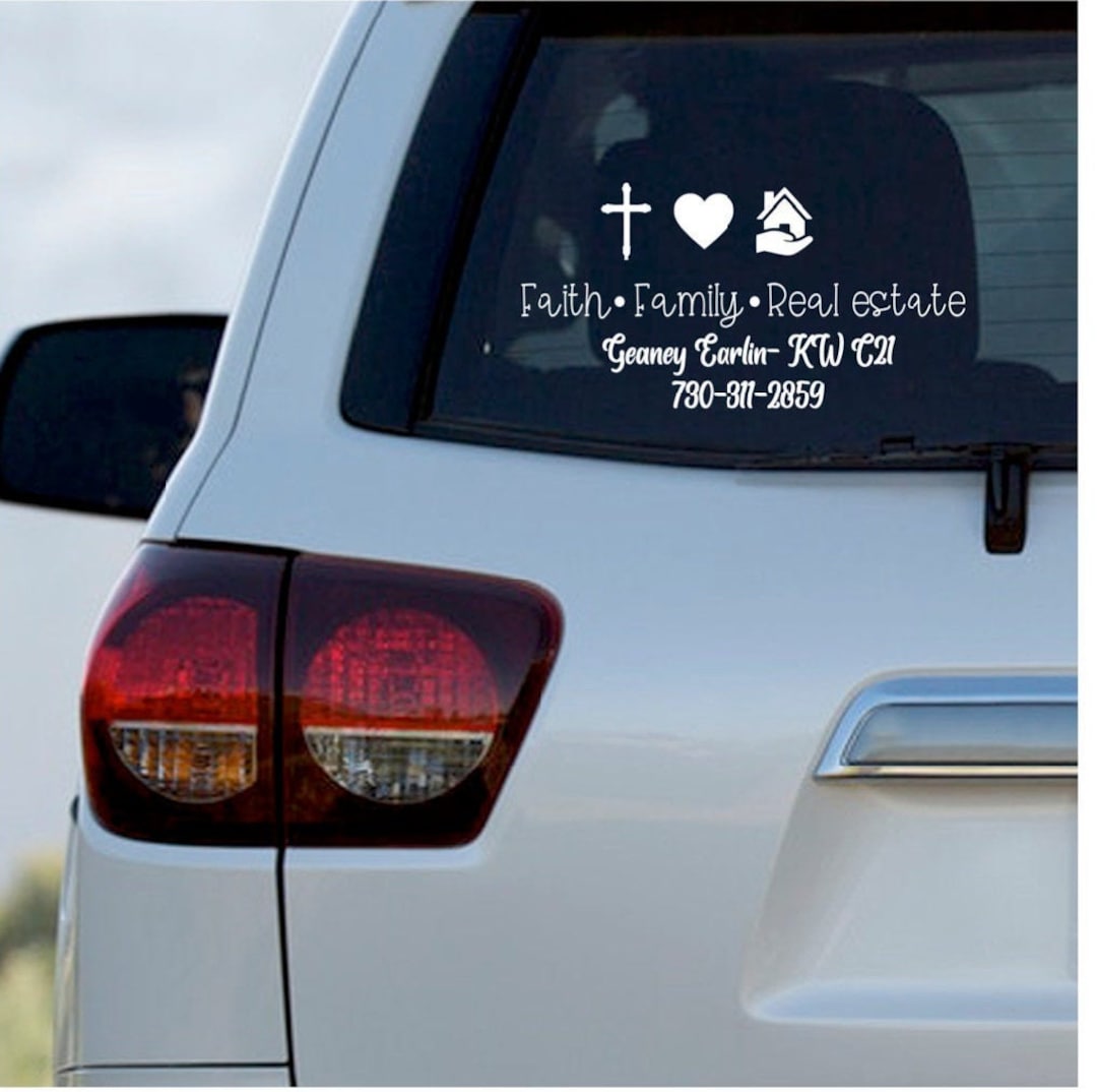 Real Estate Agent Car Decal With Custom Personalization Real Estate ...