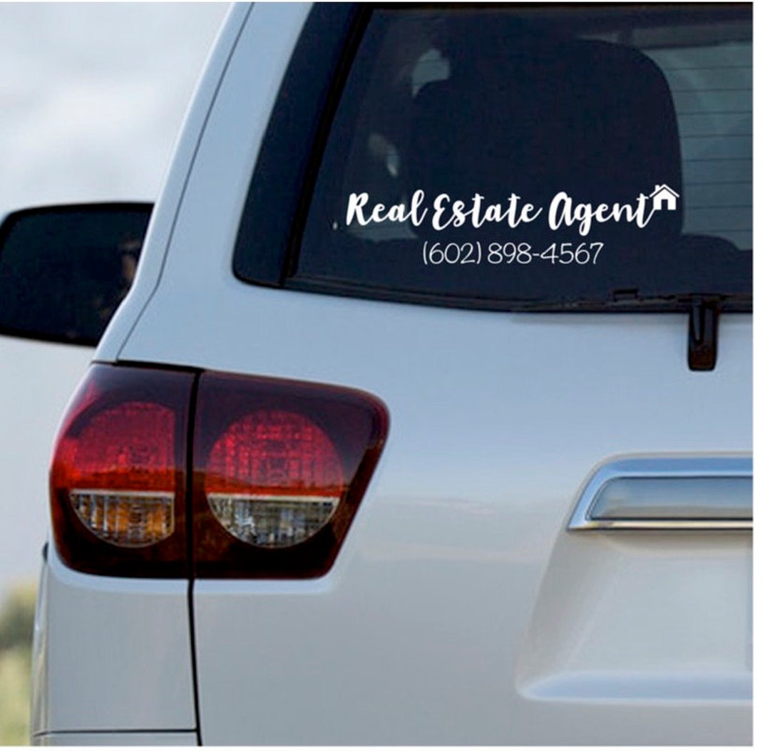 Real Estate Agent Car Decal With Custom Personalization Real Estate ...