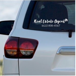 Real Estate Agent Car Decal With Custom Personalization Real - Etsy