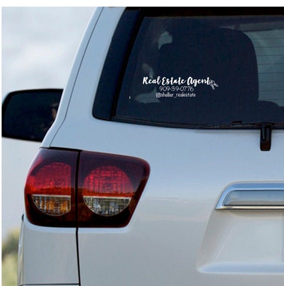 Real Estate Agent Car Decal With Custom Personalization Real - Etsy