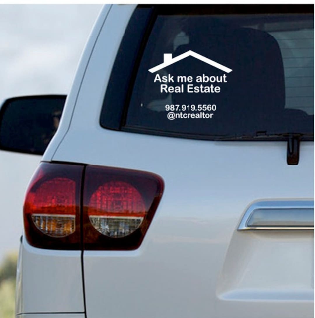 Realtor Car Decal, Realtor Gift, Real Estate Agent Decal, Ask Me About ...