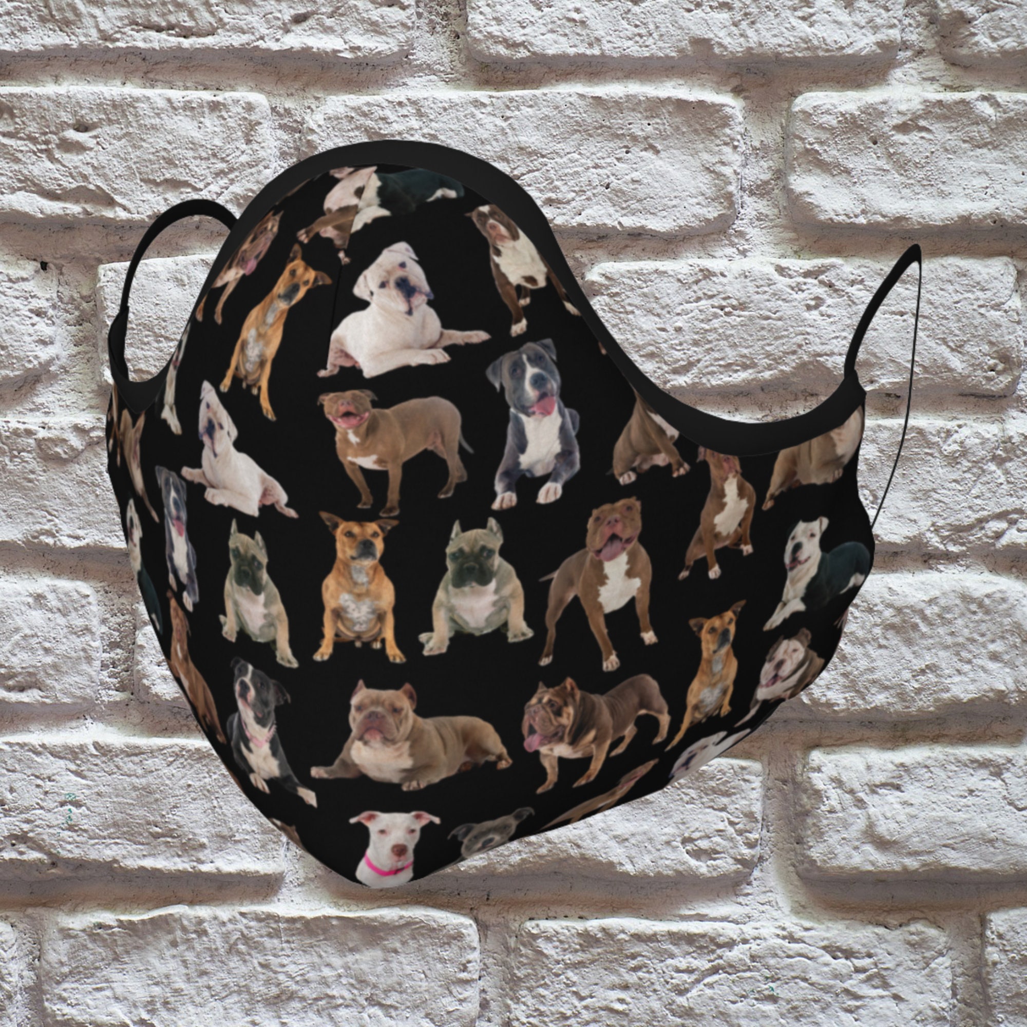 Bully Breed Dog Face Mask | Adjustable Cotton Sateen With Filter - Etsy