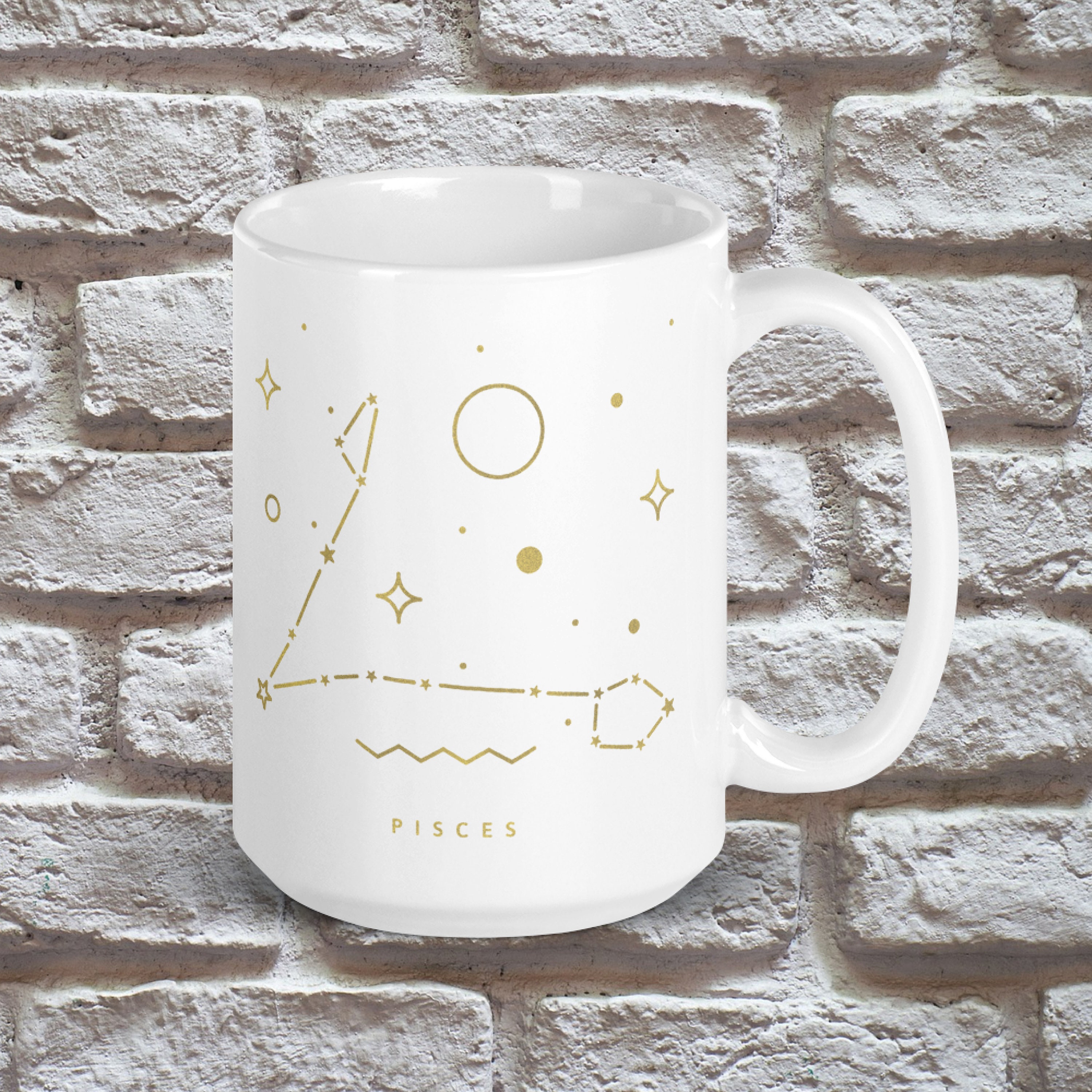 Pisces Astrology Zodiac Mug With Constellation and Sun Sign ...