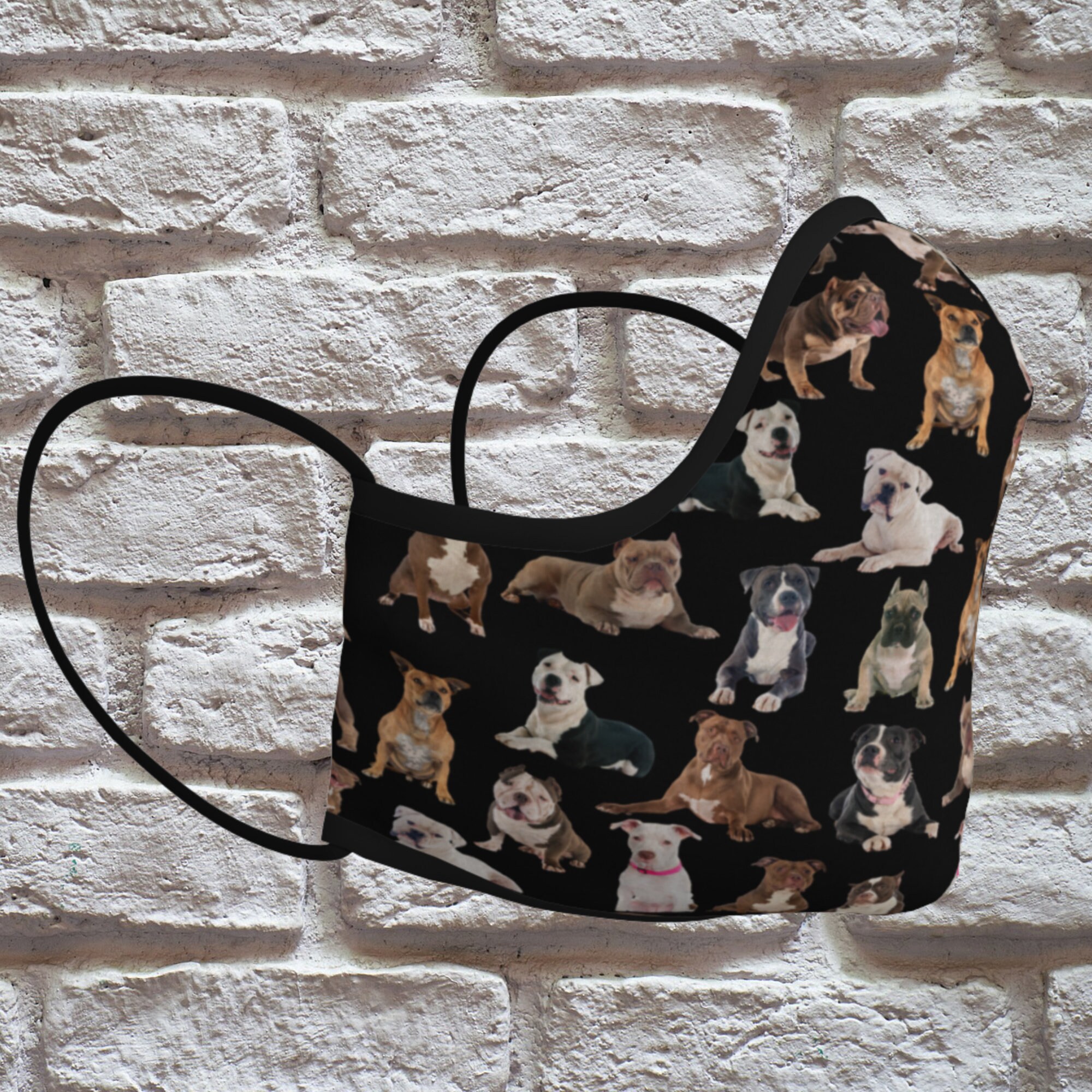 Bully Breed Dog Face Mask | Adjustable Cotton Sateen With Filter - Etsy