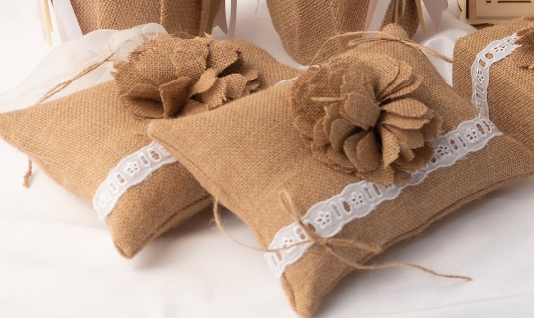 Wedding Pillow Set Ring Bearer Pillow With Arrhae Pillow Wedding Rings ...