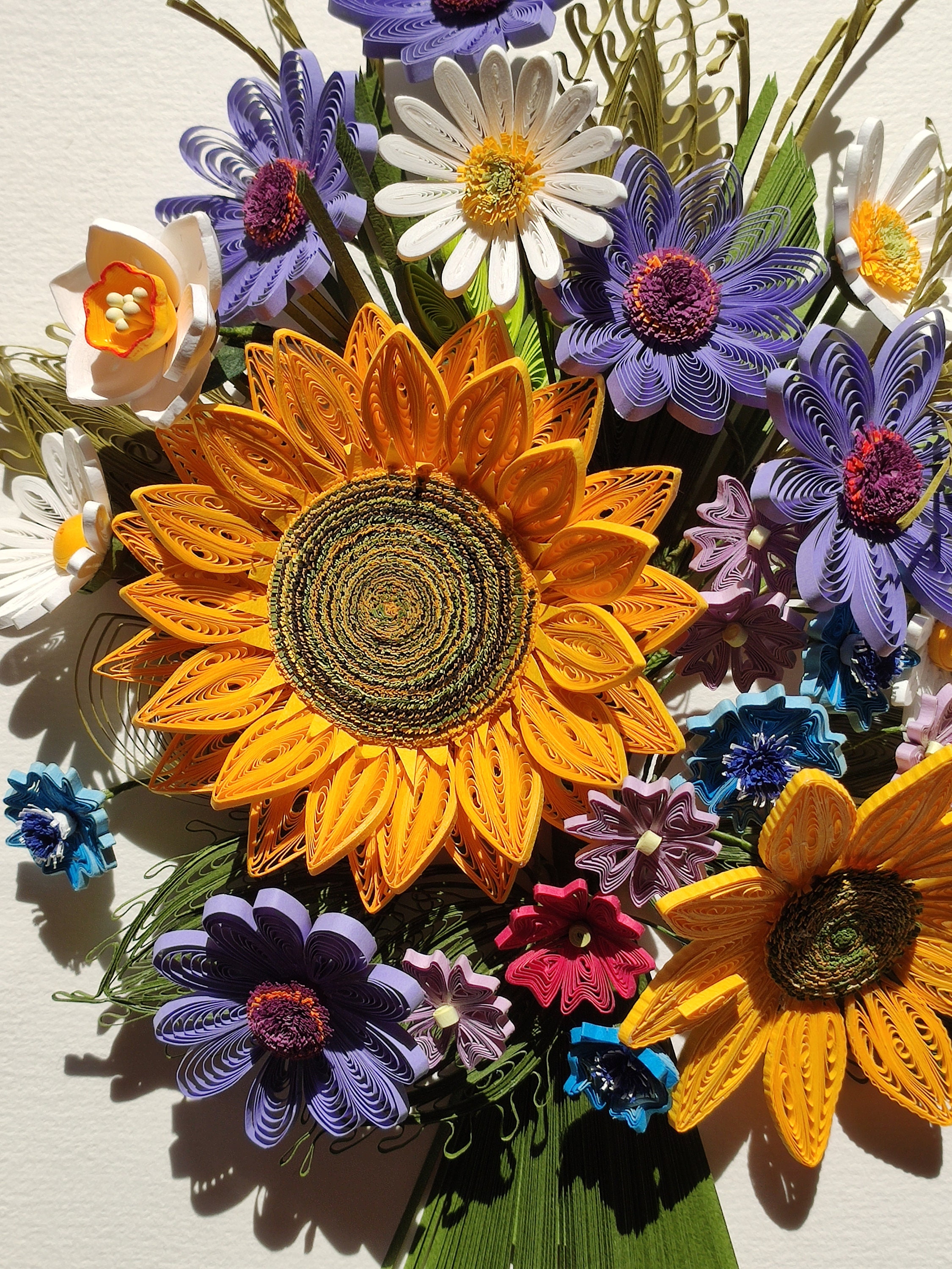 3D Paper Quilling Bouquet of Wildflowers in Quilling Style - Etsy