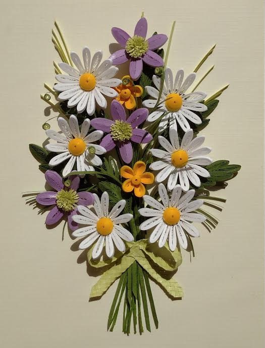 3D Quilling Wildflower Bouquet Daisies Buttercups - Etsy