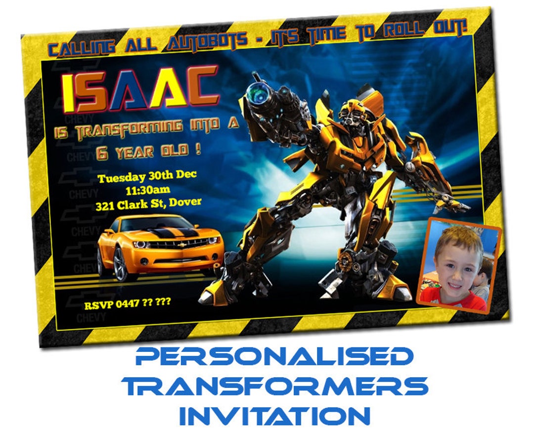 Transformers Personalised Birthday Invitation - Digital File - Etsy