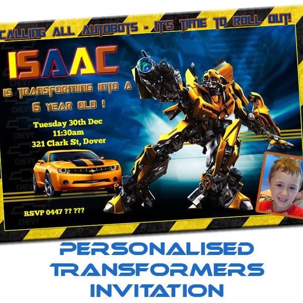 Transformers Birthday Invitation - Etsy