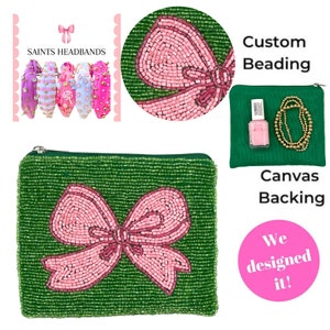 Preppy Coin Purse Beaded Bag Custom Purse Beaded Wallet Coin Pouch ...