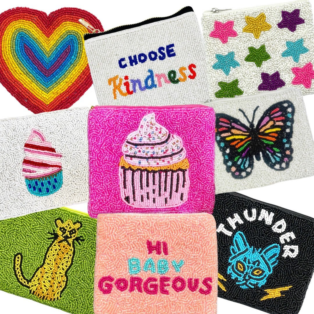 Preppy Beaded Coin Purse Wallet Zipper Pouch - Etsy