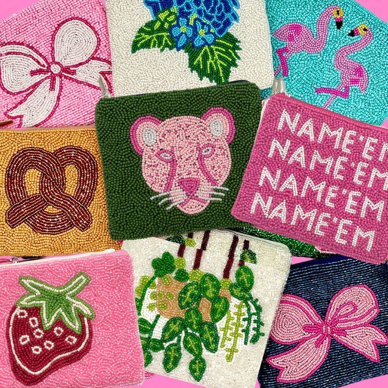 Preppy Beaded Coin Purses, Unique Beaded Bags, Unique Stocking Stuffers ...
