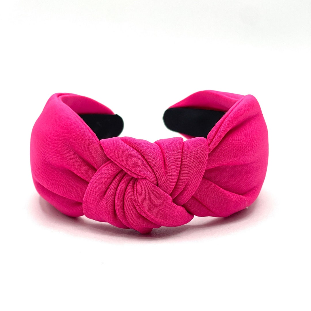 Pink Headband Women Pink Padded Knot Headbands Hot Pink Colorful Pearl ...