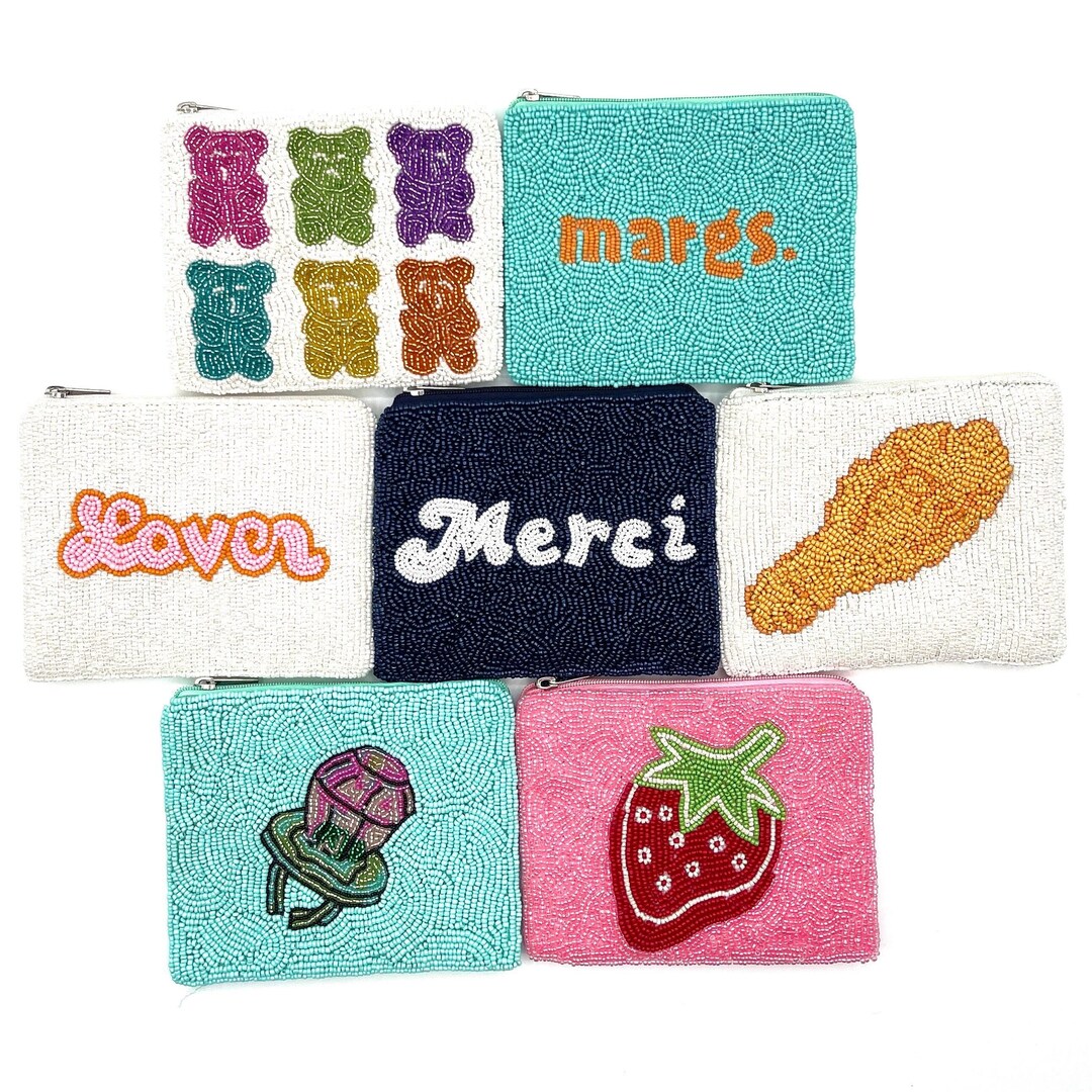 Preppy Beaded Coin Purses, Unique Beaded Bags, Unique Stocking Stuffers ...