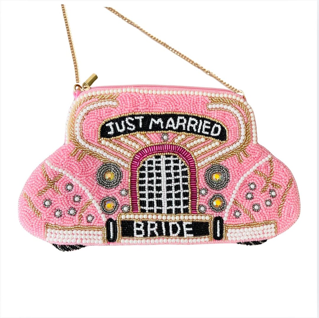 Pink Bride Purse Bride Bag Bridal Gift Bride – Just Married Clutch ...