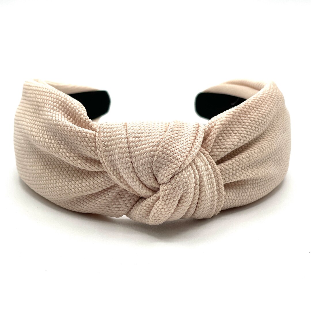 Neutral Beige Cream Khaki Colored Headband Women Knotted Headband Pearl ...