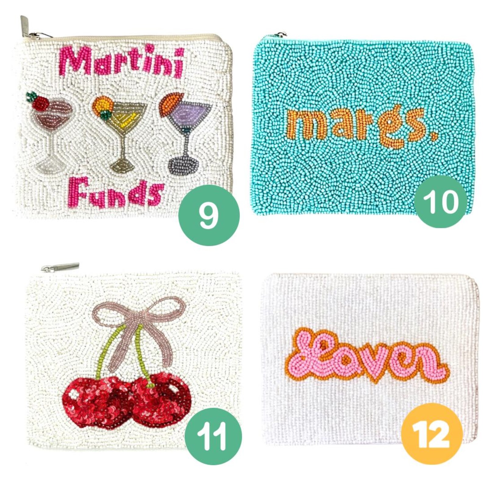 Preppy Beaded Coin Purses, Unique Beaded Bags, Unique Stocking Stuffers ...