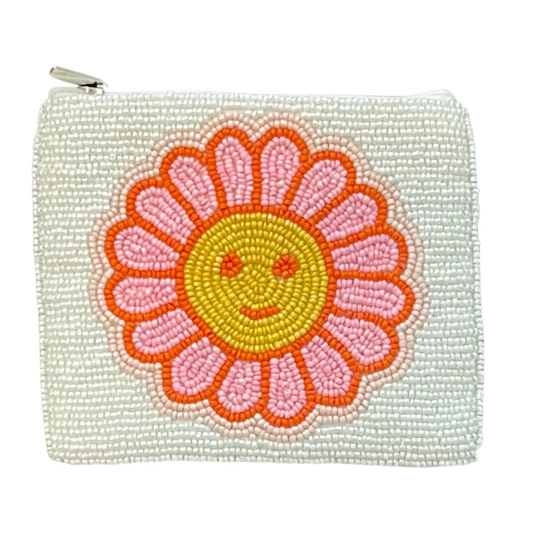 Sunflower Beaded Coin Purse Preppy Coin Pouch Flower Beaded - Etsy