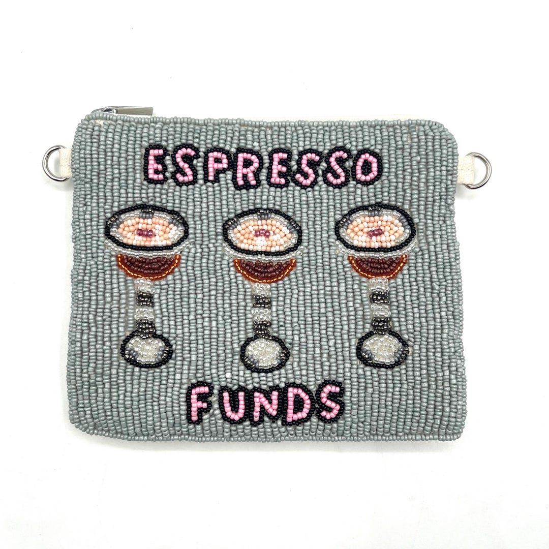 Espresso Martini Pouch Coin Purse, Cocktail Beaded Bag - Etsy