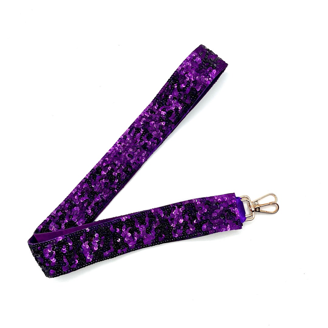 Gameday Chic Purple Purse Straps, Purple Sequin Bag Strap - Etsy