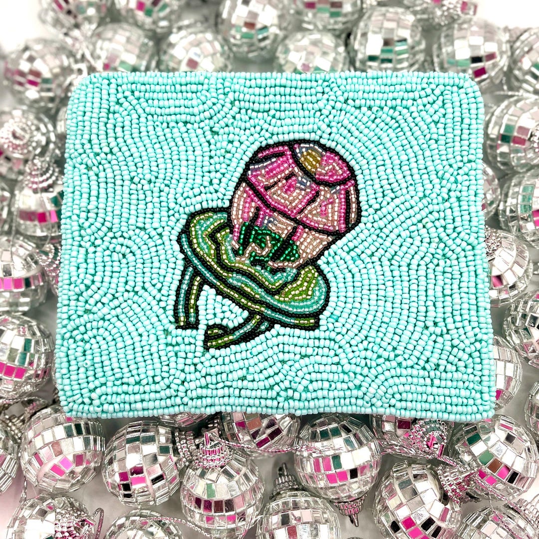 Preppy Beaded Coin Purse Candy Beaded Bag Cute Beaded Wallet Pouch ...