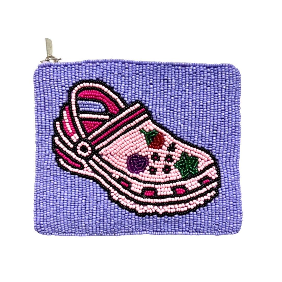 Crocs Coin Purse Beaded Purple Wallet Pouch Custom Easter Basket Gifts ...