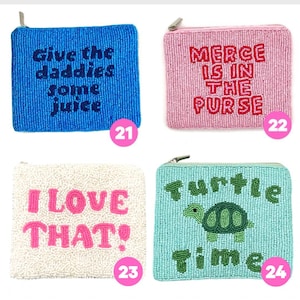 Turtle Time Coin Purse Housewives Merch Beaded Bags Custom RHONY Gifts ...