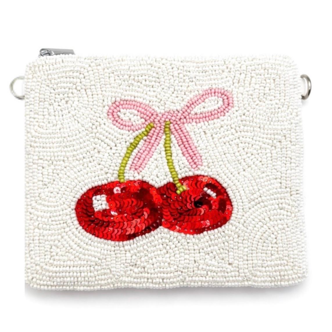 Cherry Beaded Coin Purse, Preppy Bow Accessories - Etsy