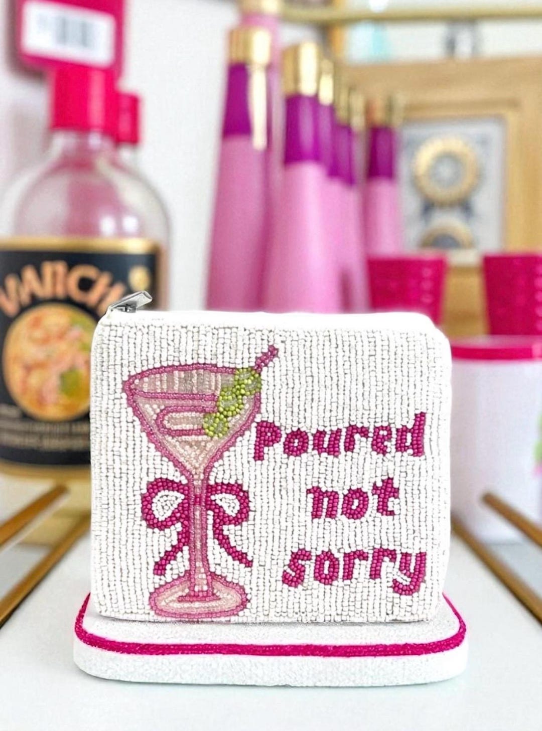 Martini Purse Beaded Pouch, Cocktail Beaded Bag, Birthday Gift for Her ...