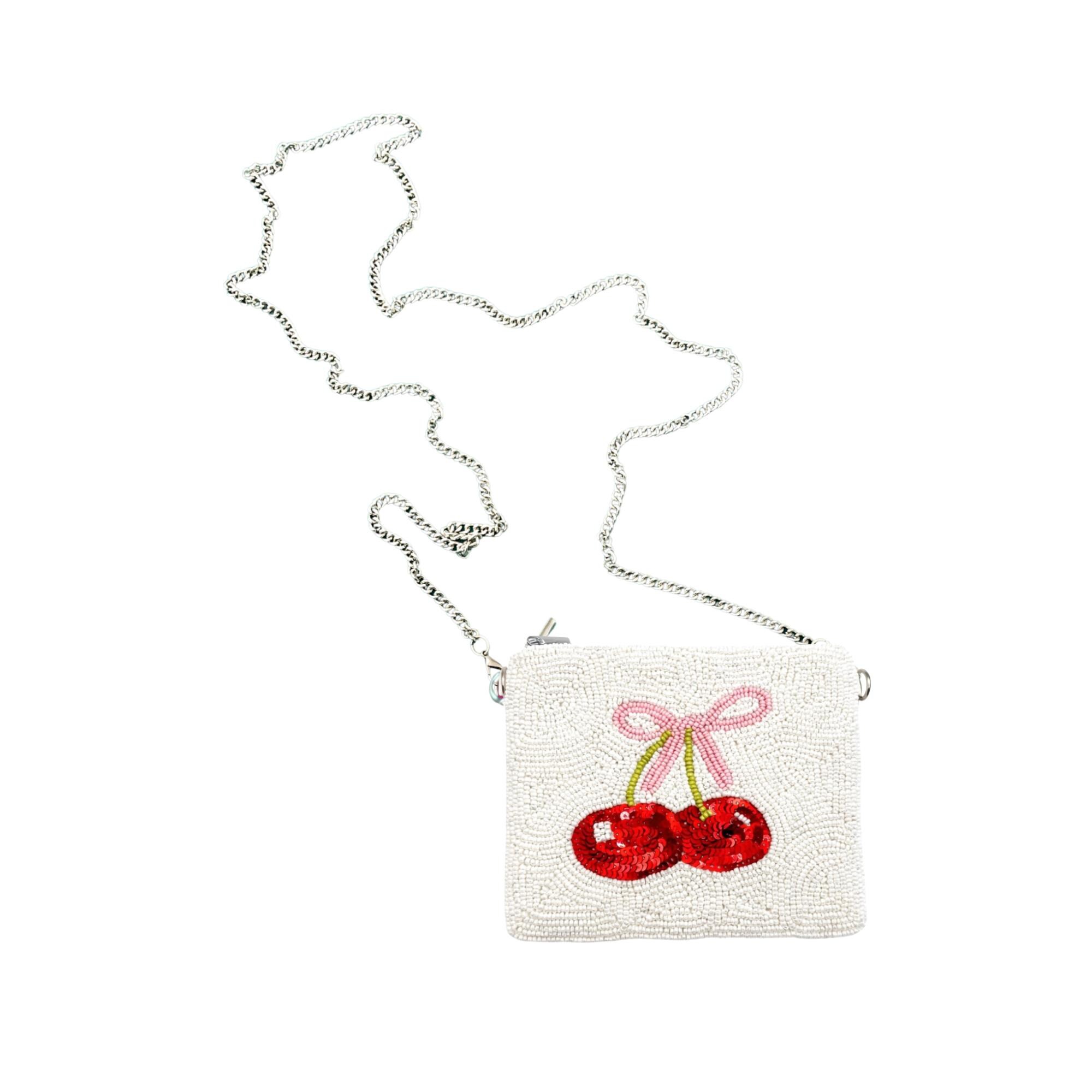 Cherry Beaded Coin Purse, Preppy Bow Accessories - Etsy