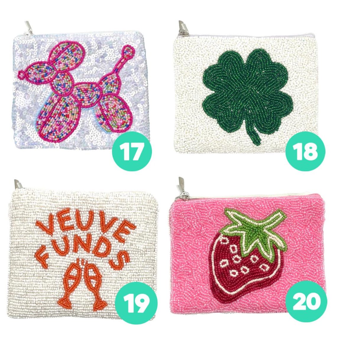 Preppy Beaded Coin Purses, Unique Beaded Bags, Unique Stocking Stuffers ...
