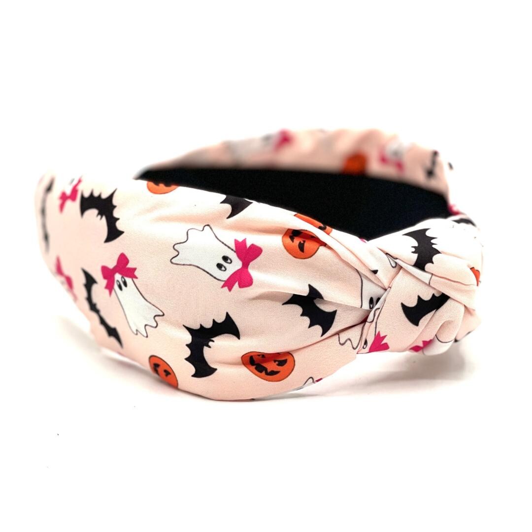 Pink Halloween Headbands Ghost, Bat, Pumpkin Headbands Women Girls Pink ...