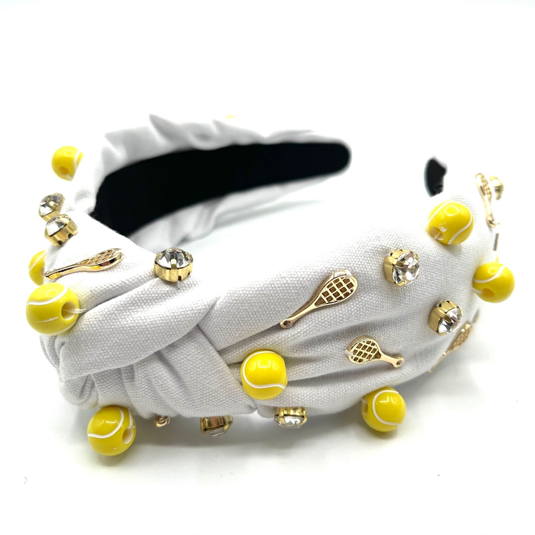 Tennis Jeweled Knotted Headband Women Tennis Headband - Etsy