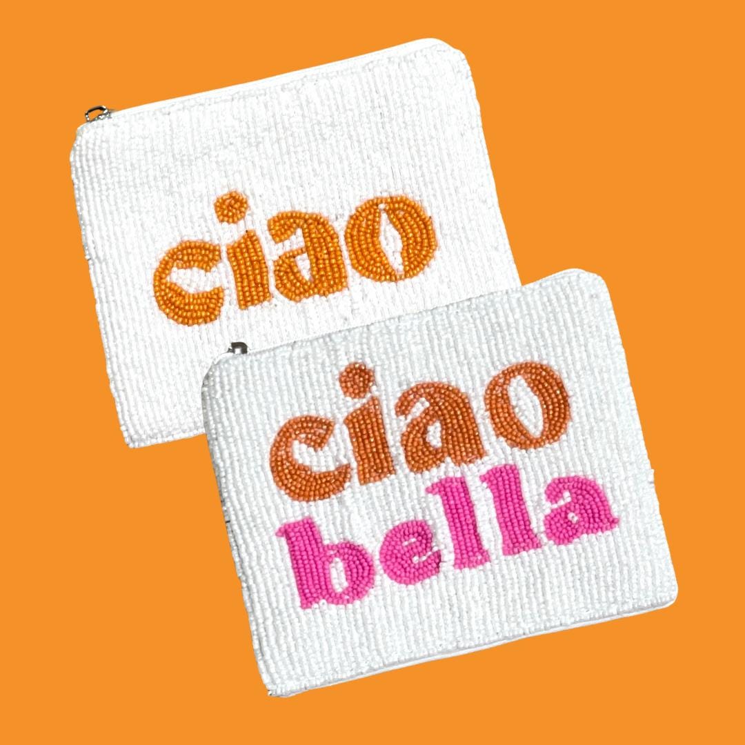 Ciao Coin Purse Beaded Bag Preppy Beaded Wallet Italian Gift for Her - Etsy