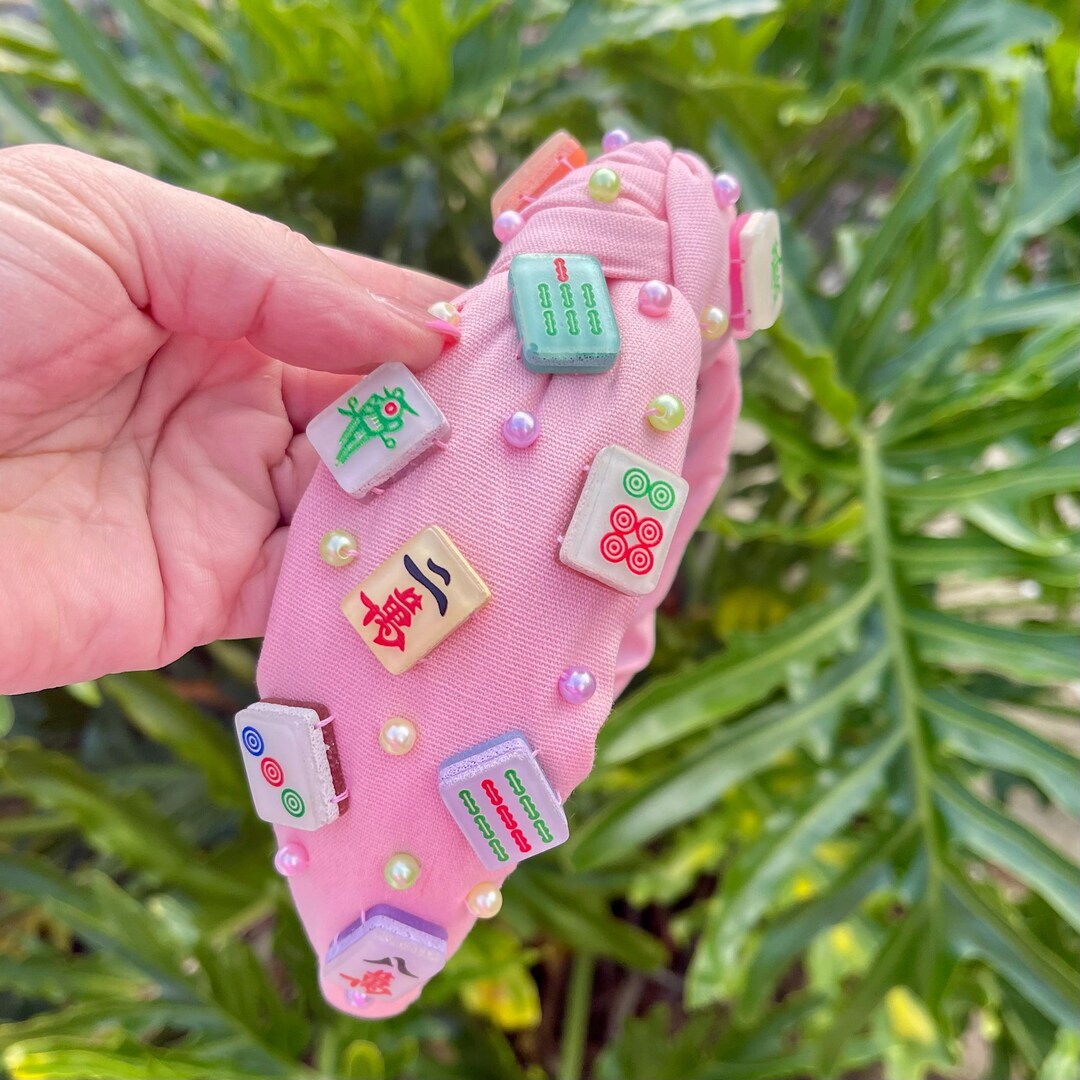 Mahjong Tile Headband With Pearls, Fun Game Night Accessory - Etsy