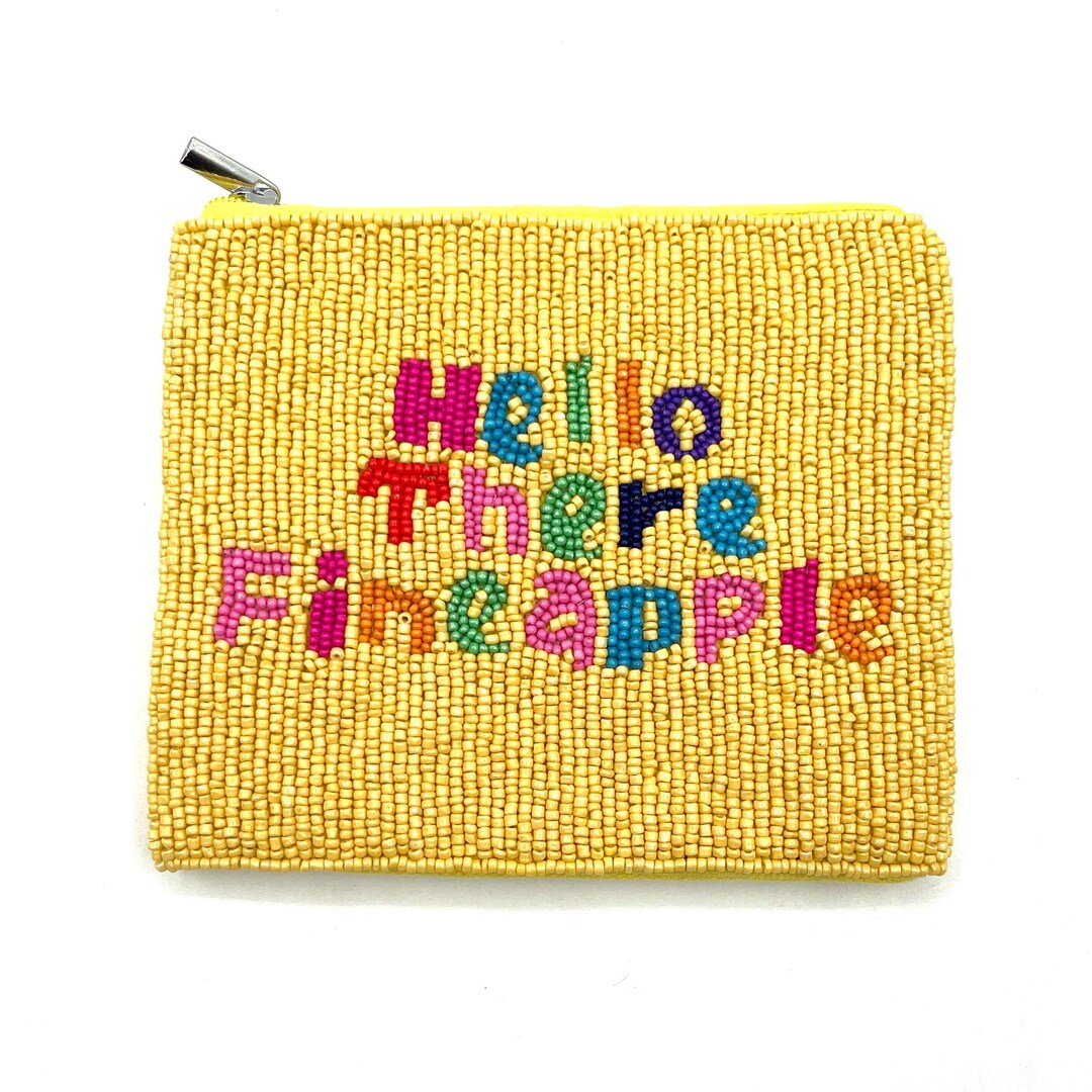 Pineapple Coin Purse Beaded Custom Pineapple Beaded Wallet Coin Pouch ...