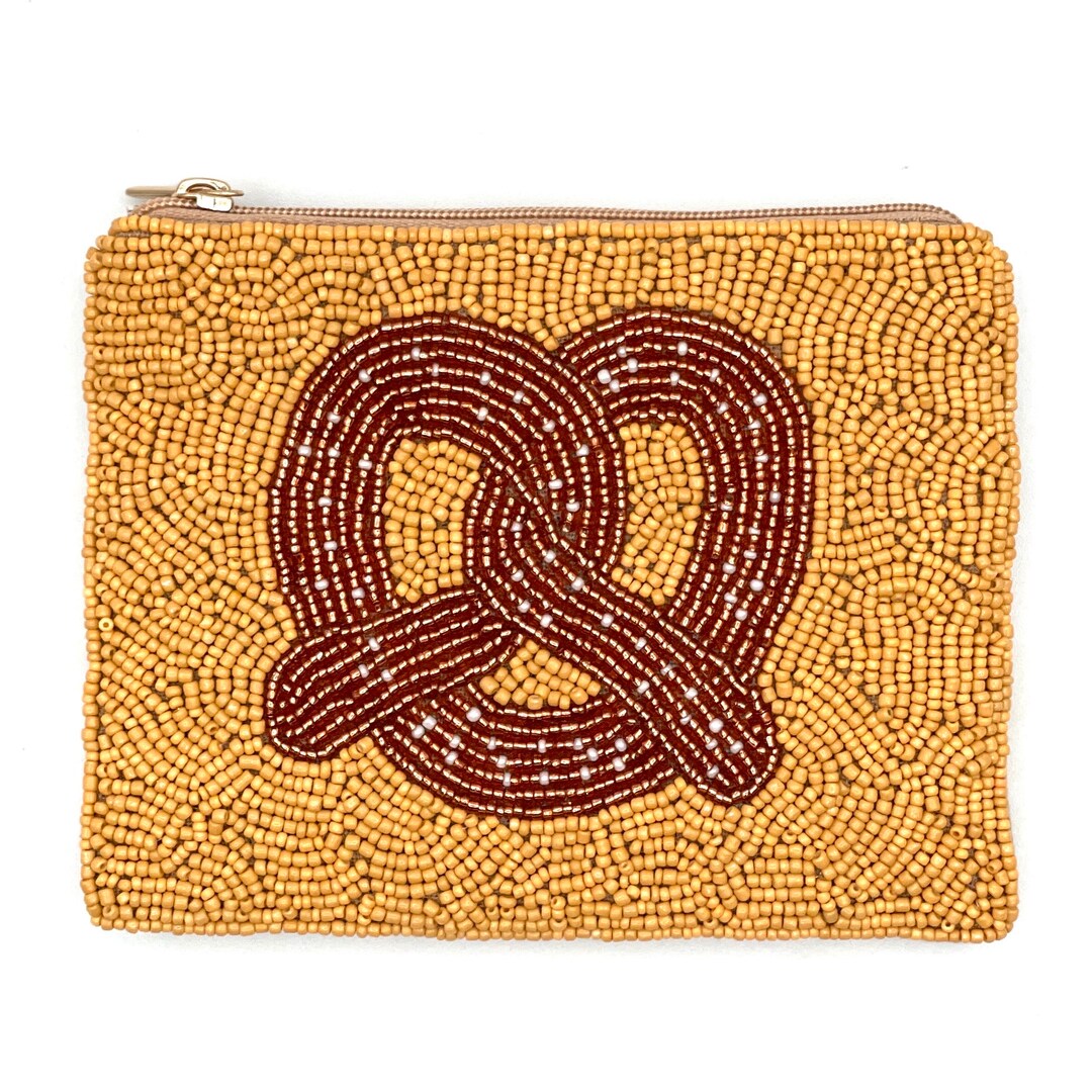 Pretzel Beaded Coin Purse Preppy Beaded Bag Beaded Wallet - Etsy