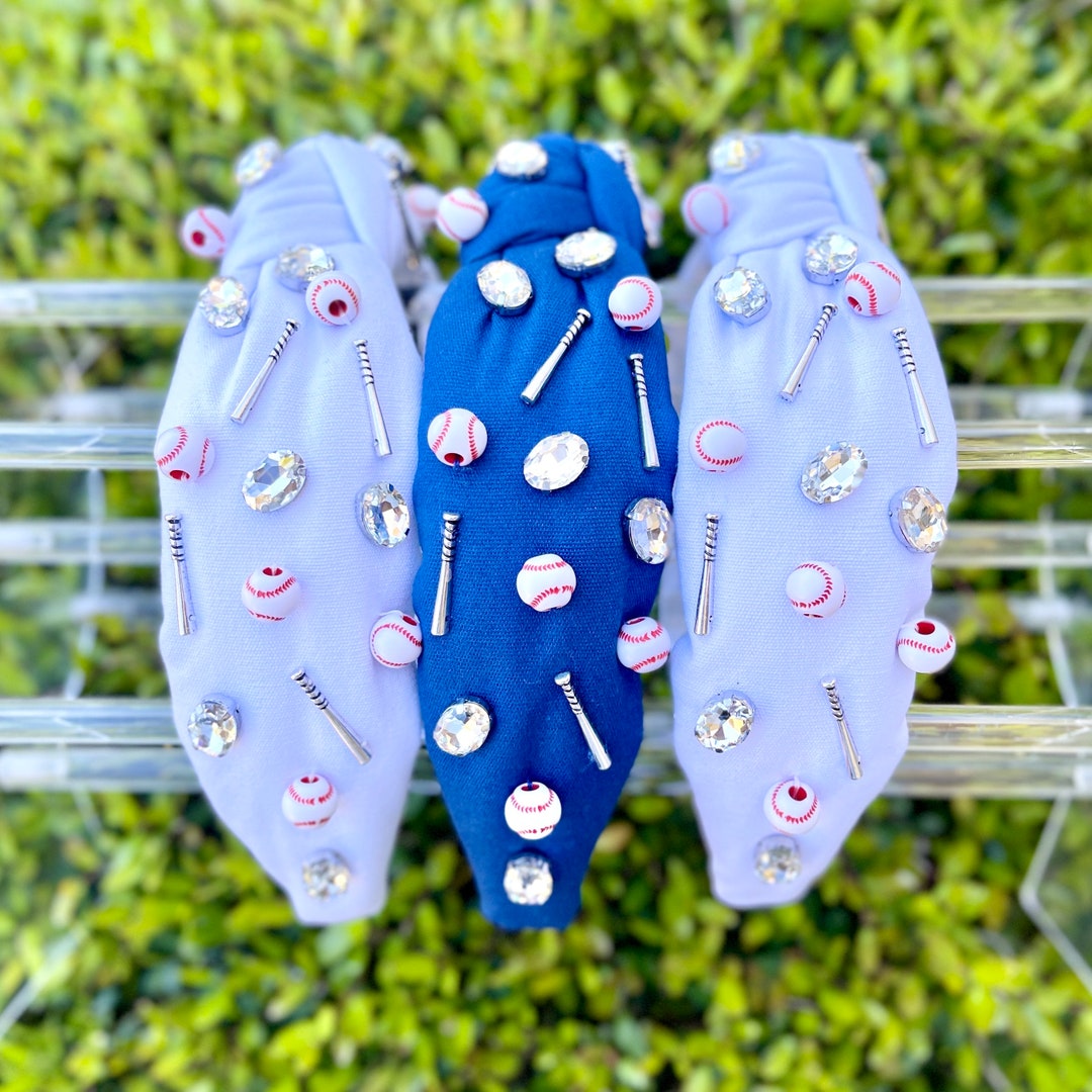 Baseball Headbands Women Jeweled Baseball Knotted Headband Baseball Mom ...