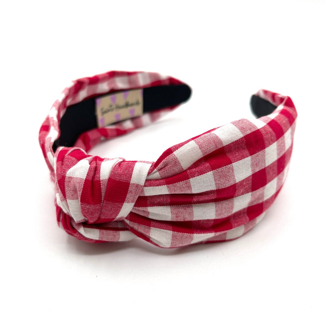 Red Checkered Headband Women Memorial Day Headband Preppy Gingham ...