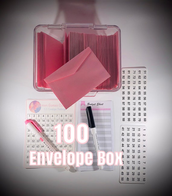 100 Envelope Challenge Box Kit - Etsy