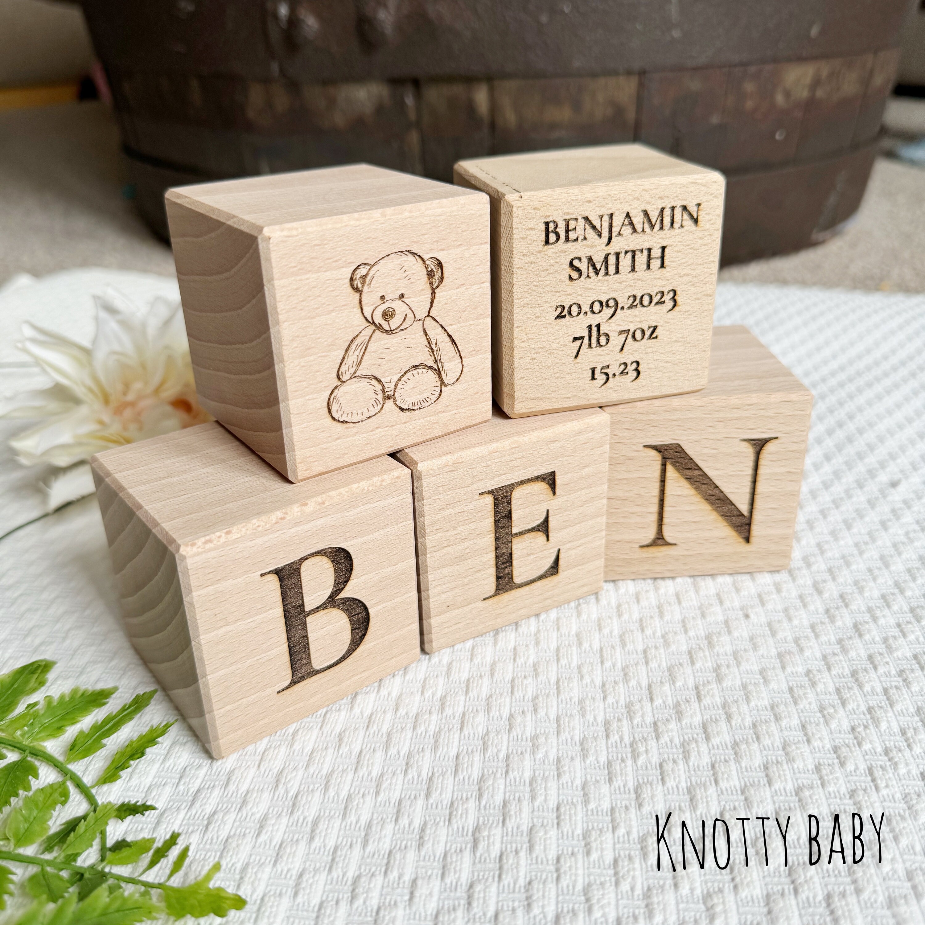 Personalised Baby Block Keepsake Cubes, Baby Name Blocks, Wooden Letter ...