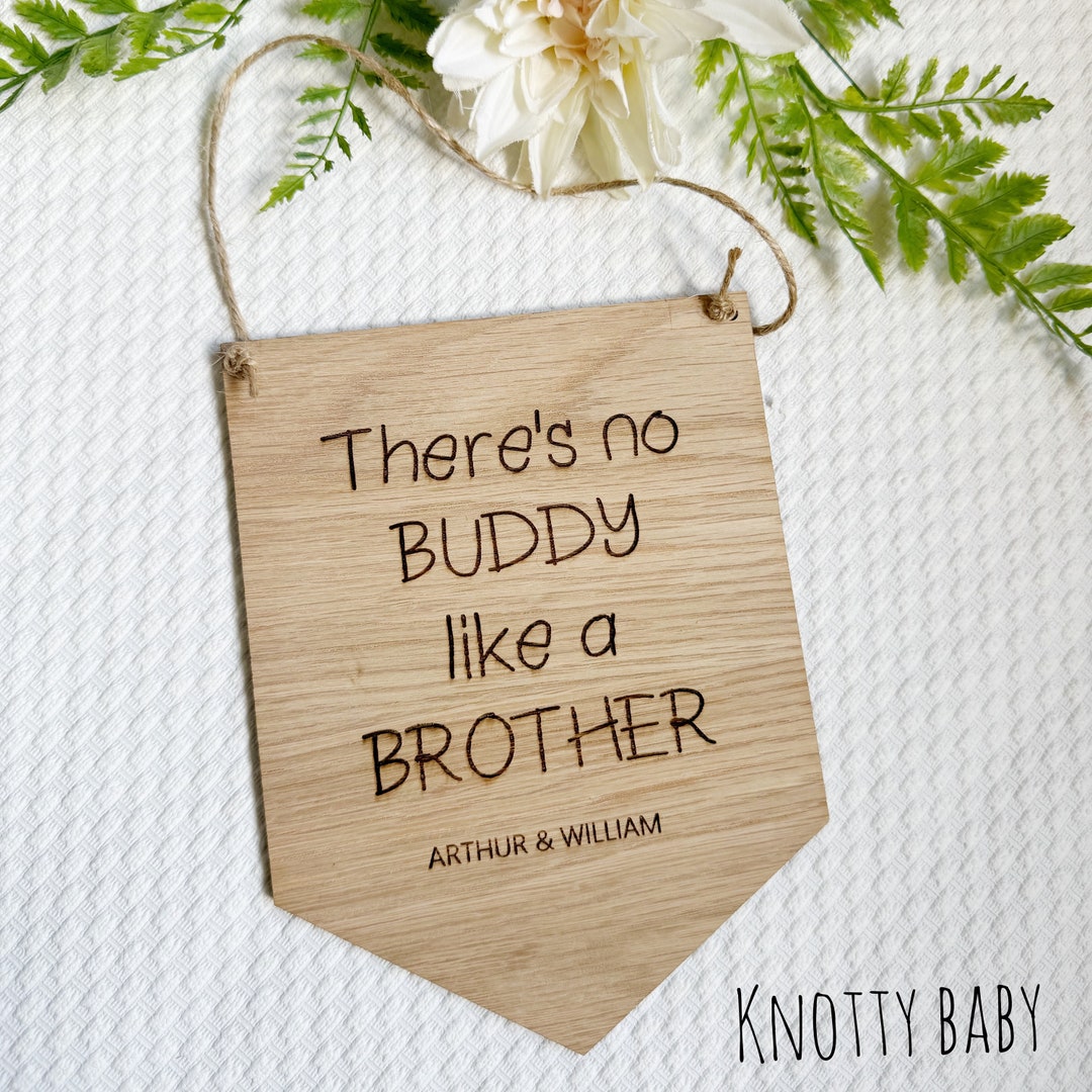 Handmade Personalised There’s No Buddy Like a Brother, Boys Room Laser ...