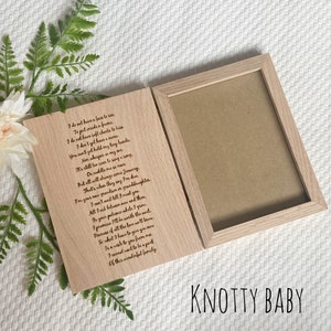 Customised Laser Engraved Solid Oak Wooden Book Style Photo Frame, Wedding Gift, Thank You Gift ...