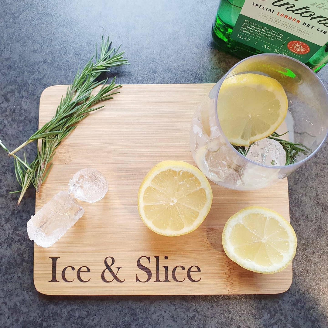 Solid Bamboo Gin Chopping Board, Gin Board, Gin, Gift, Fathers Day ...