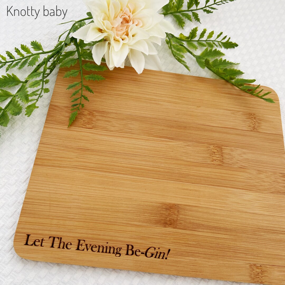 Solid Bamboo Gin Chopping Board, Gin Board, Gin, Gift, Fathers Day ...