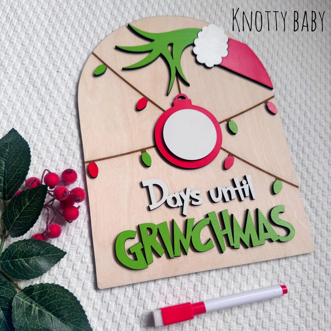 Grinch Christmas Countdown Board, Whoville Holiday Countdown Sign ...