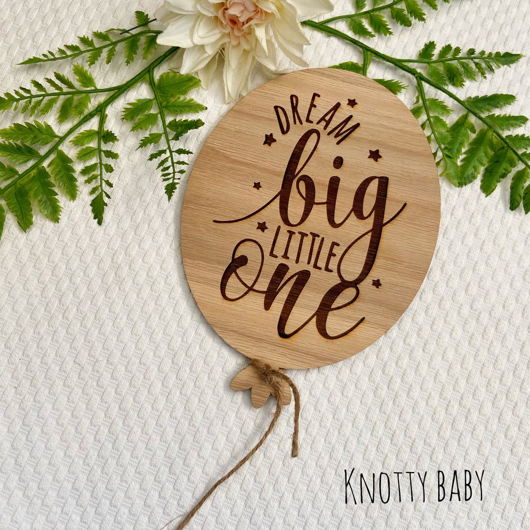 Large Oak Vaneer Balloon Dream Big Wall Art, Nursery Decor, Dream Big ...