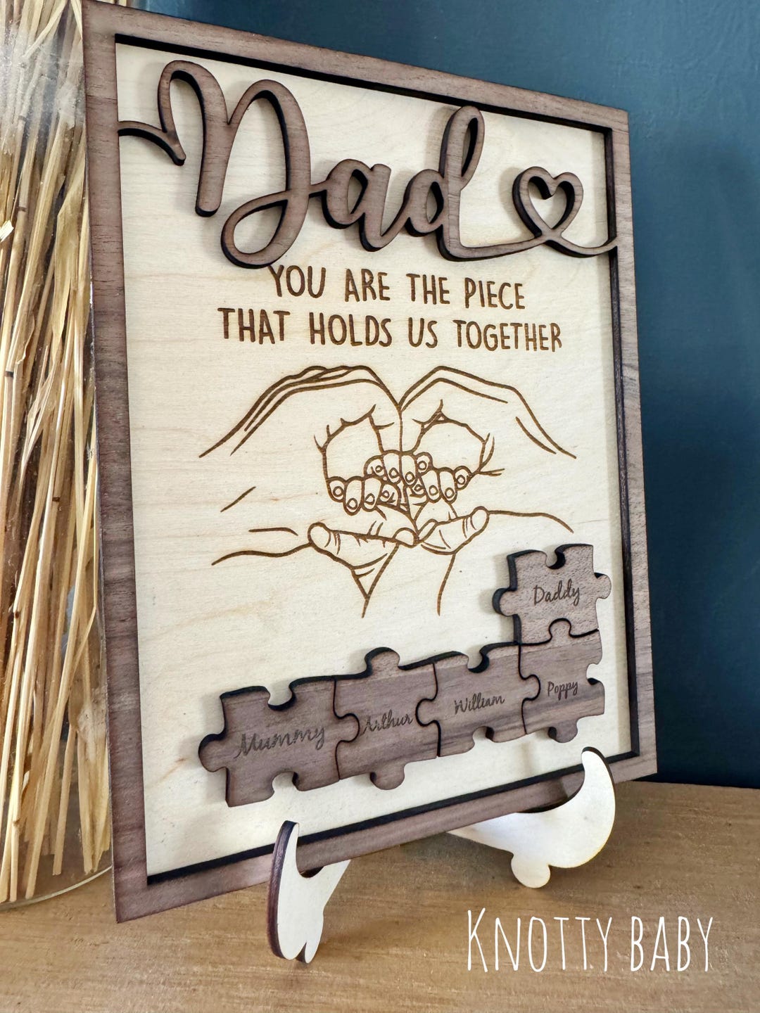 Personalised Father's Day Puzzle Sign | Custom Wood Gift With Kids ...