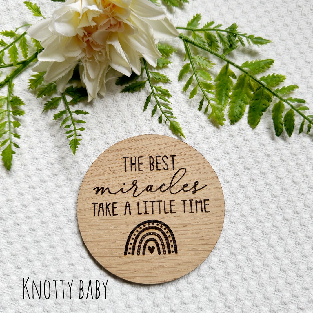 Oak Veneer the Best Miracles Take a Little Time, Photo Prop, Rainbow ...